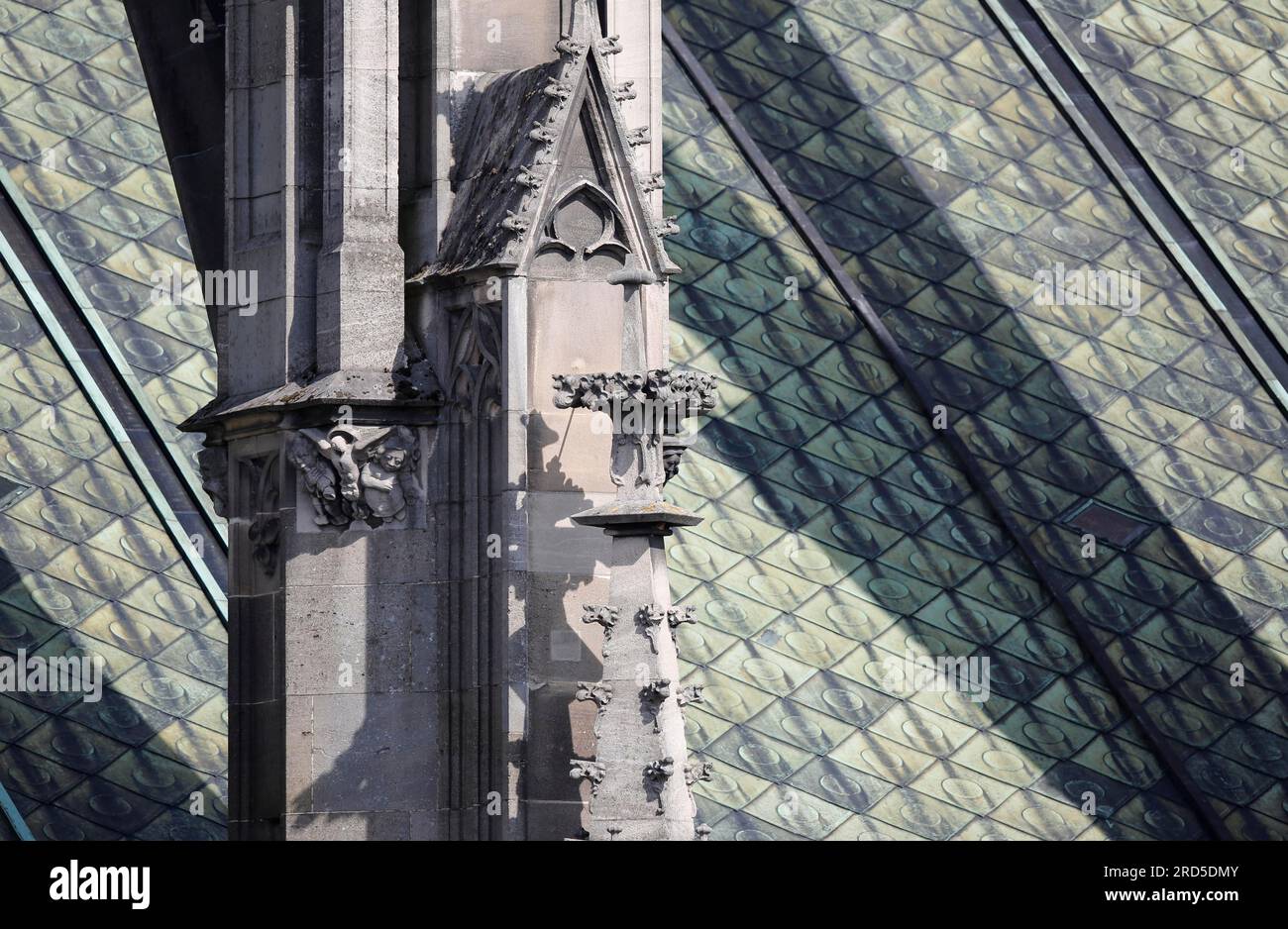 Ulm Cathedral, roof of the southern aisle, detail, sacral building ...