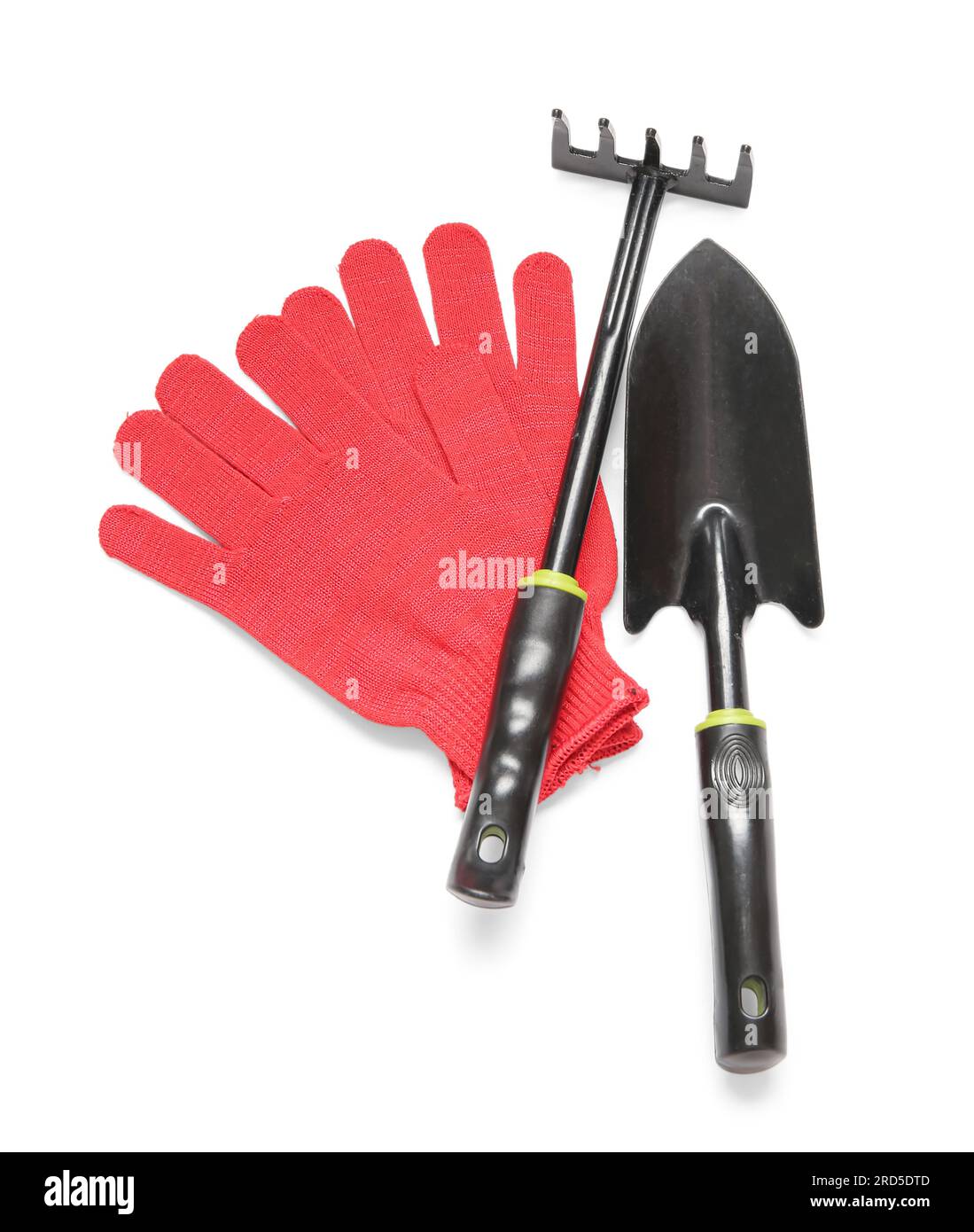Different gardening tools on white background Stock Photo - Alamy