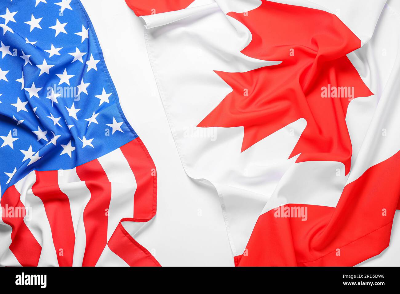 Flags of Canada and USA on white background Stock Photo - Alamy