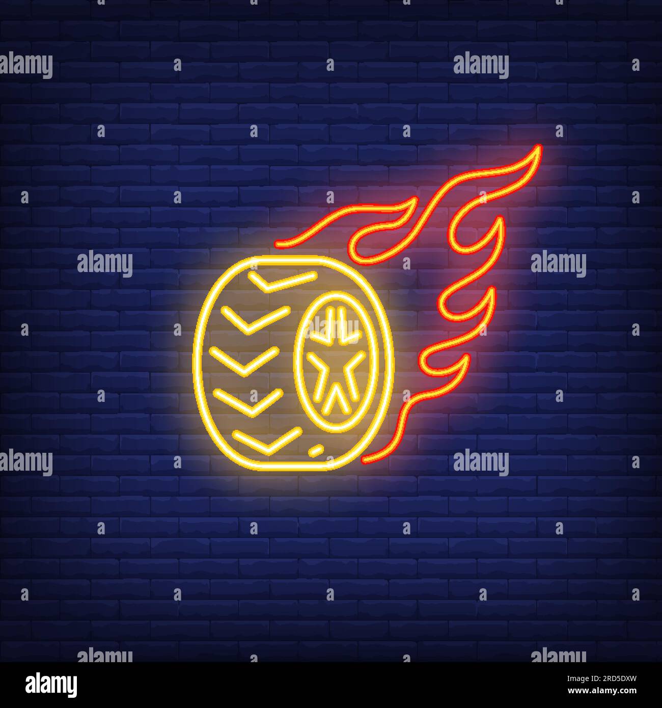 Tire in flame neon icon Stock Vector Image & Art - Alamy
