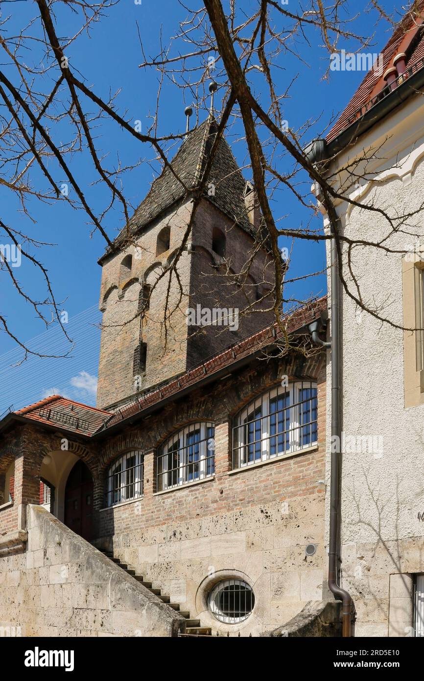 Staircase Music School Ulm, architecture, building latticed windows ...