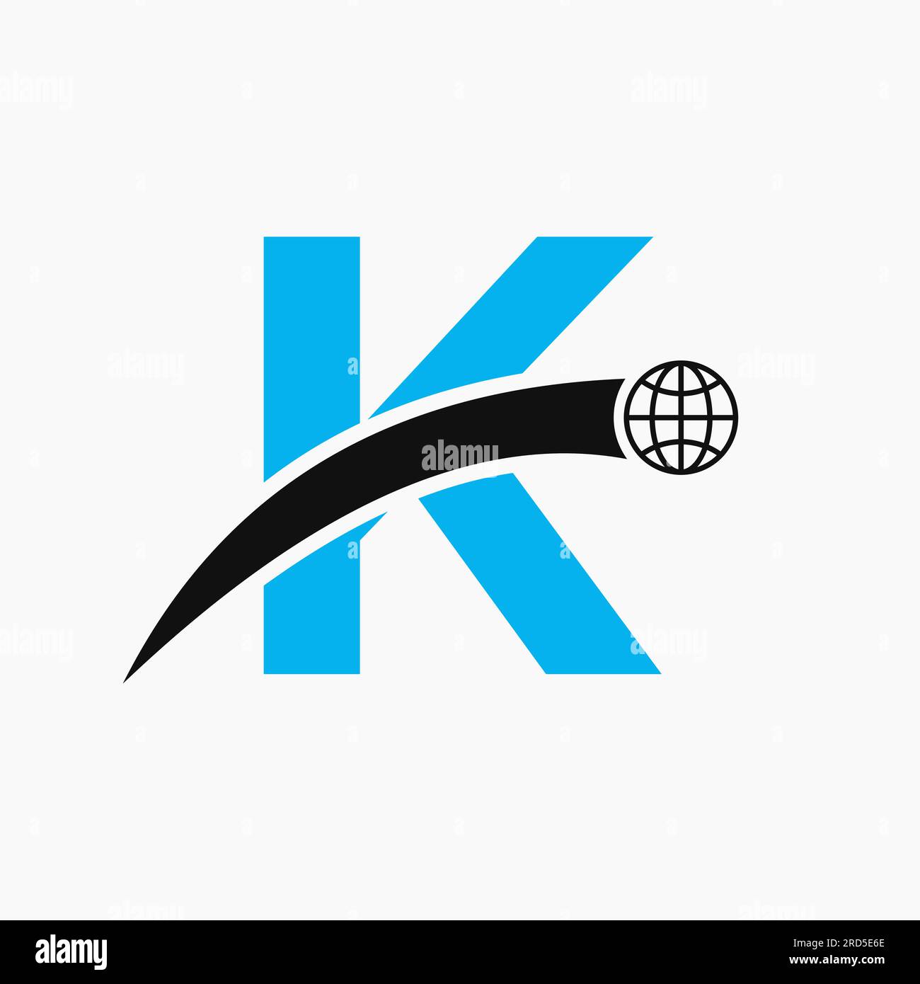 Letter K Logo Concept With Global World Icon Vector Template Stock ...