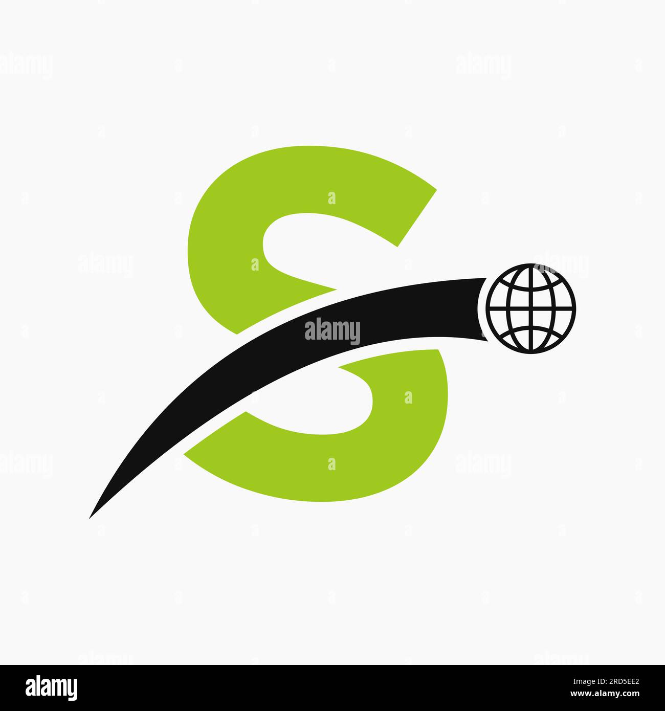 Letter S Logo Concept With Global World Icon Vector Template Stock ...