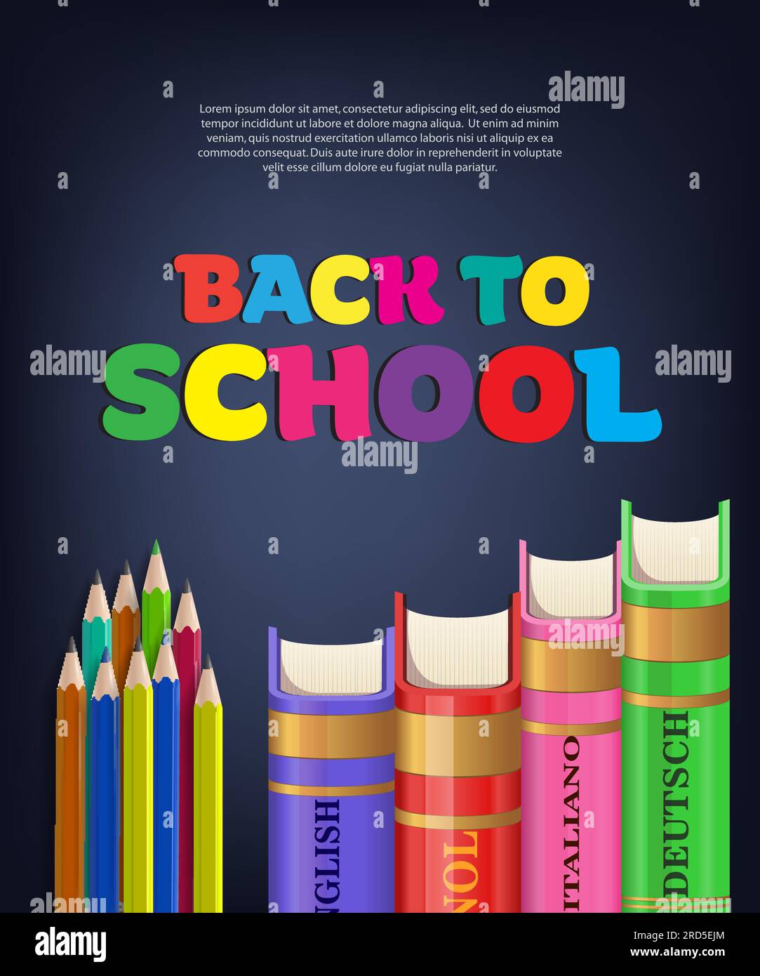 Back to school brochure design with books Stock Vector Image & Art - Alamy