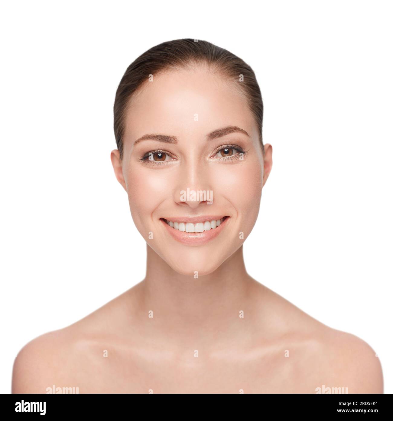 Skincare, beauty and face of a woman with a happy smile, teeth and ...