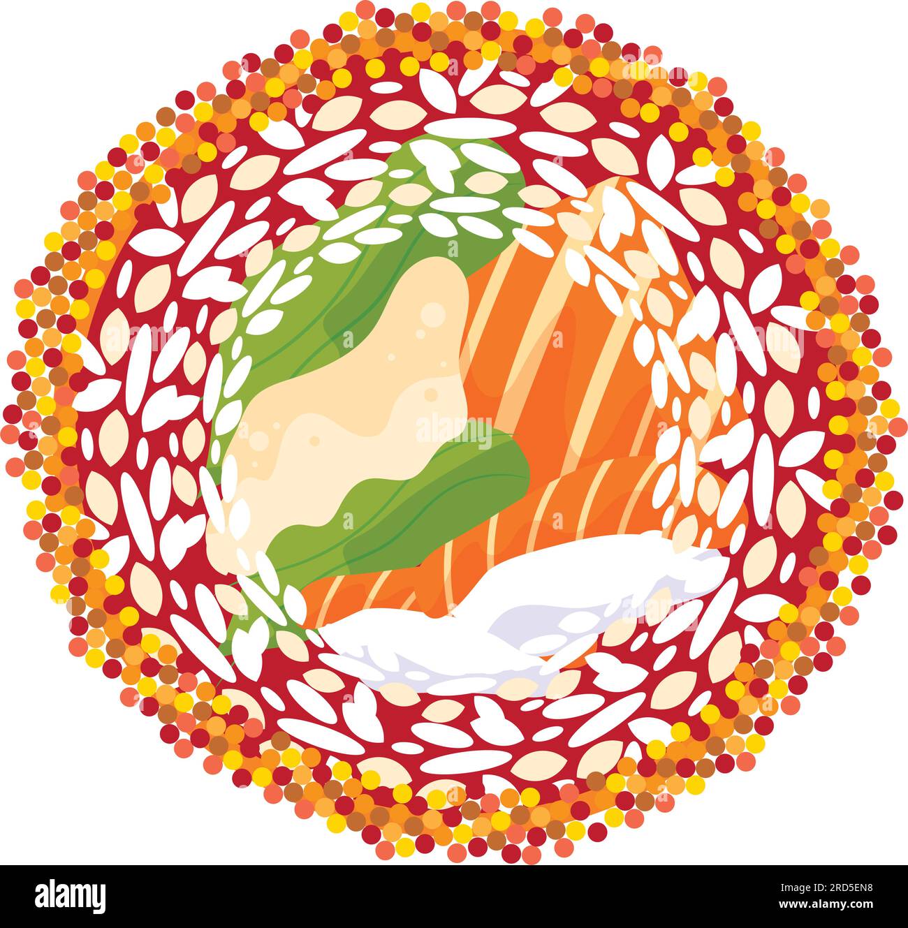 Top view of an isolated sushi Vector Stock Vector Image & Art - Alamy