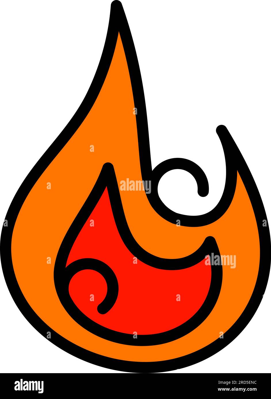 Simple fire light color flat icon. Stroke pictogram. Vector ...