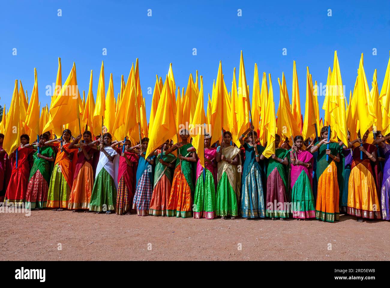 Girls parade with flags, Republic day Celebration at Chennai Madras ...