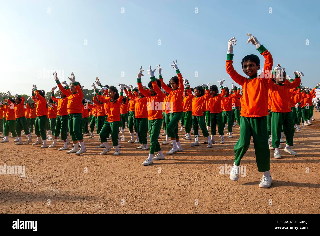 Children performing drill activity during Police Public sports festival ...