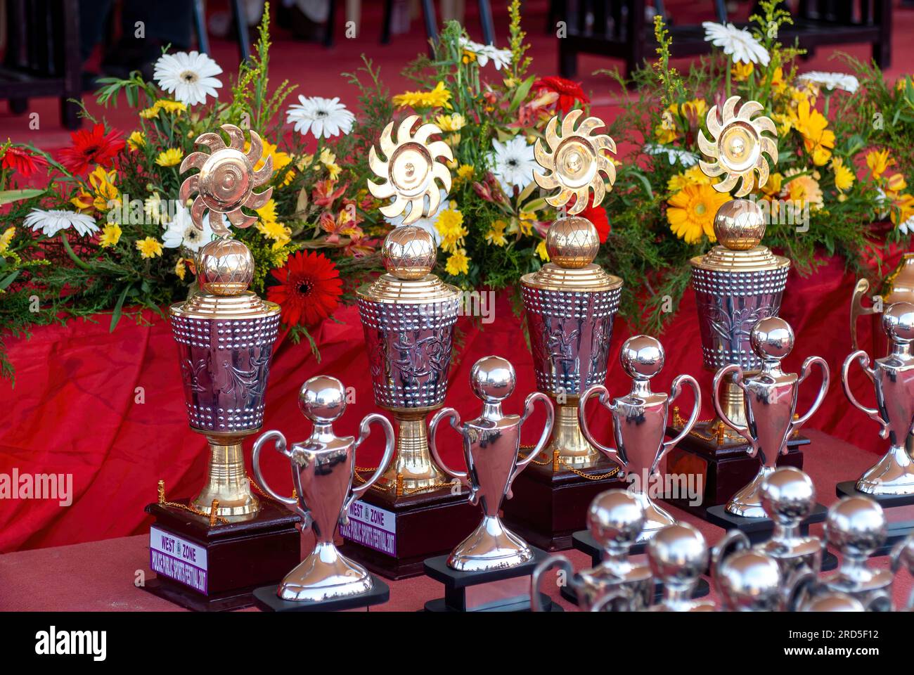 Medals and trophies for winners, Police Public sports festival at ...