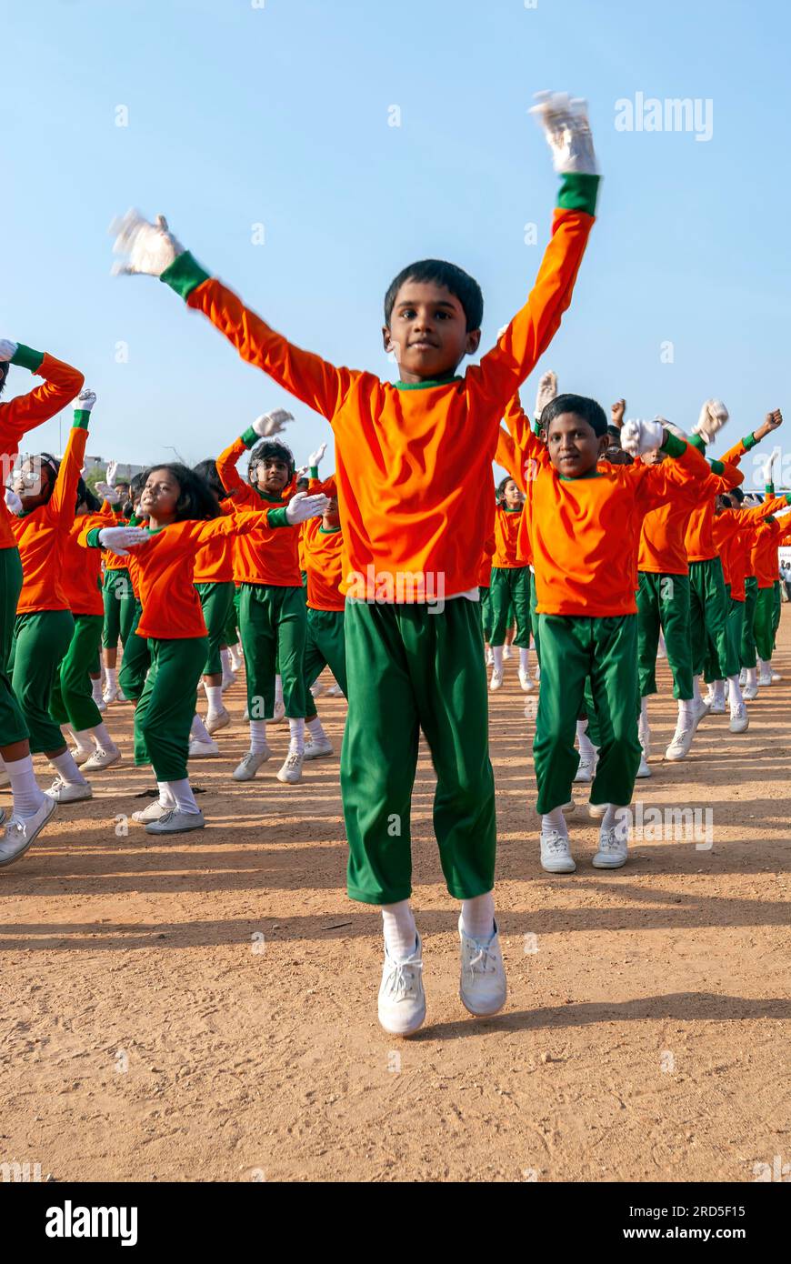 Children performing drill activity during Police Public sports festival ...