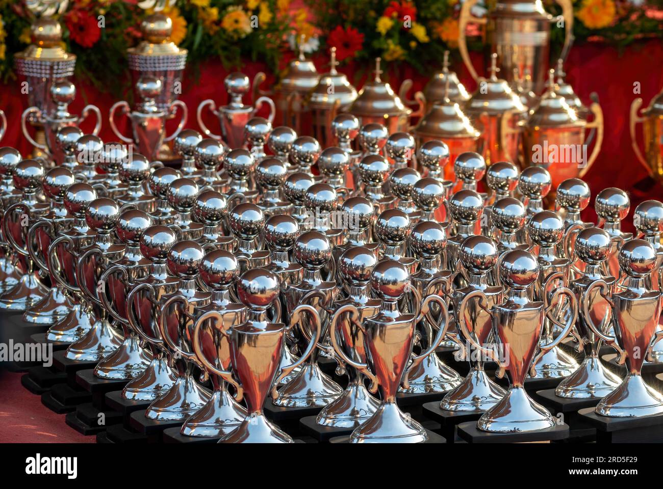 Medals and trophies for winners, Police Public sports festival at ...