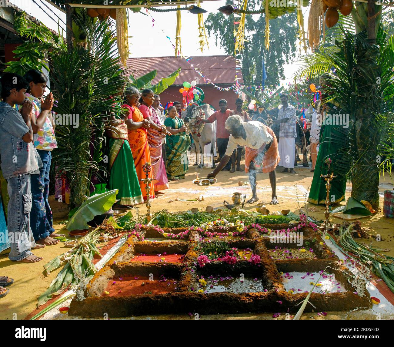 Man worshipping the field, representation of a 9 grain field at ...