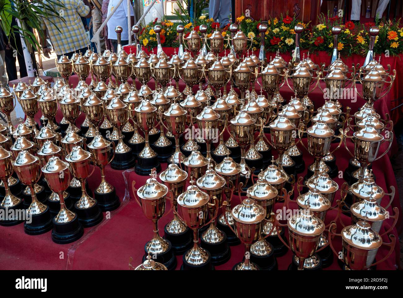 Medals and trophies for winners, Police Public sports festival at ...