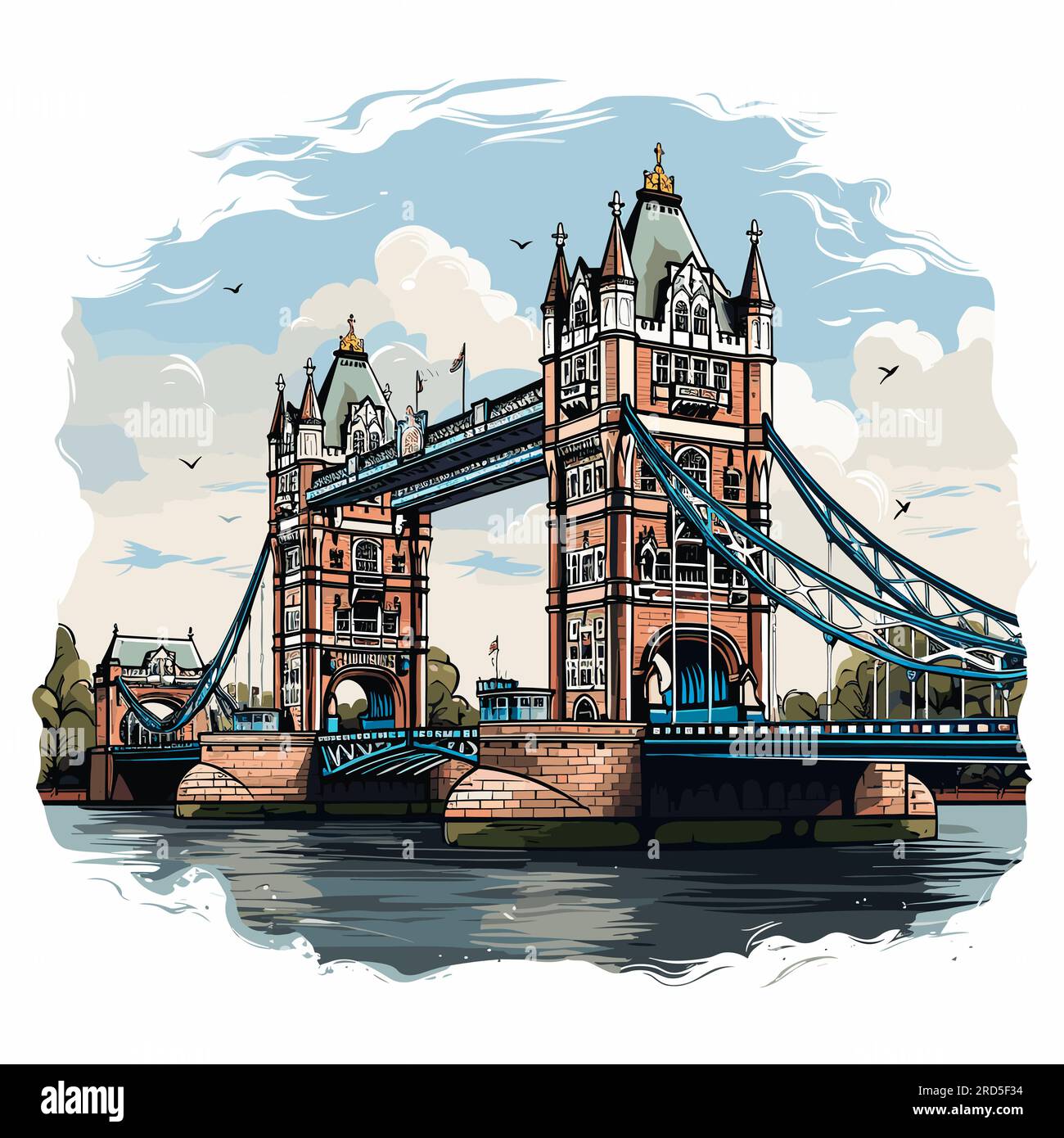 London bridge illustration poster Cut Out Stock Images & Pictures - Alamy