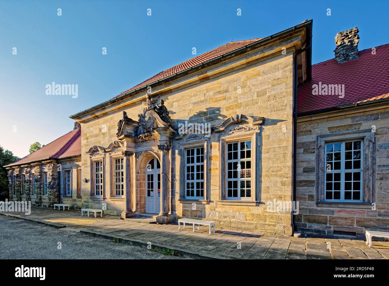 Old castle, summer palace, summer residence, four-winged building ...