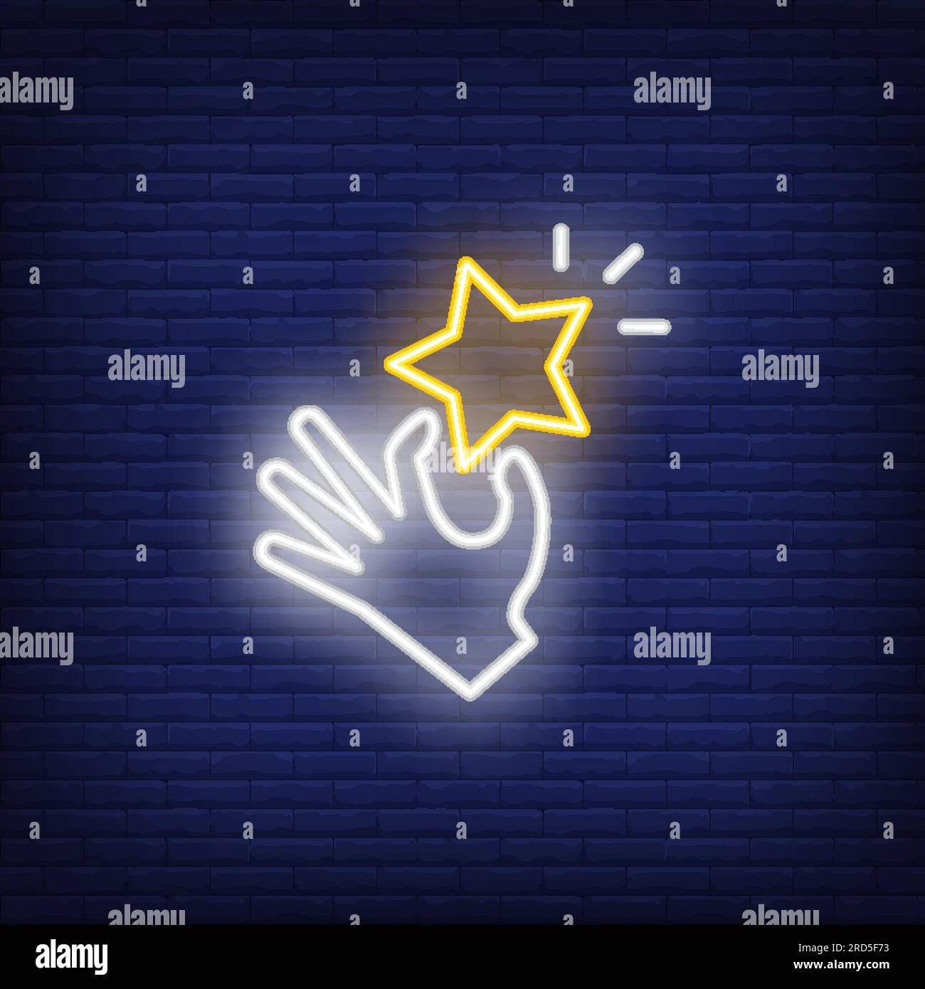 Hand holding star neon sign Stock Vector Image & Art - Alamy