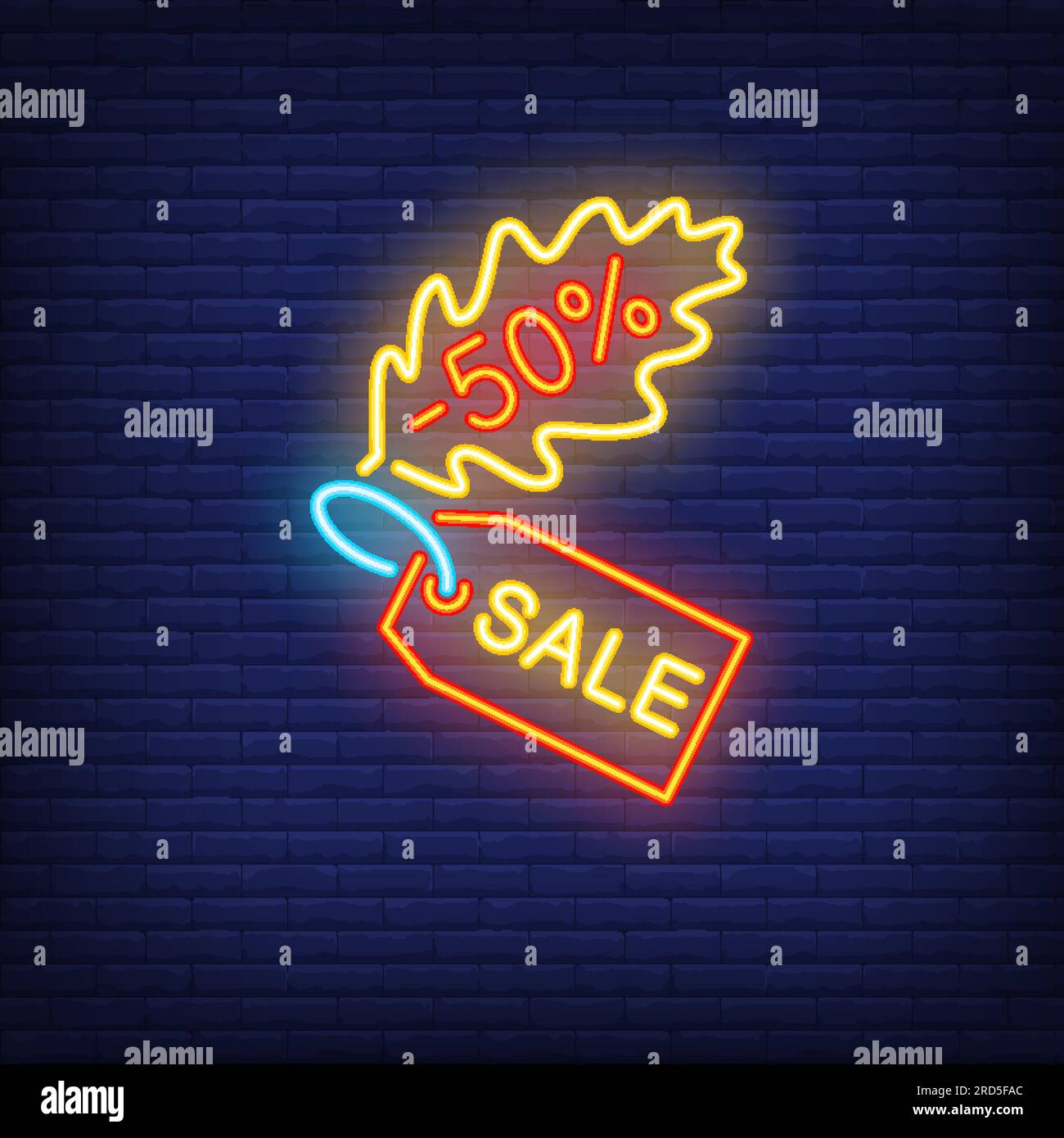 Fifty percent discount neon sign hi-res stock photography and images ...