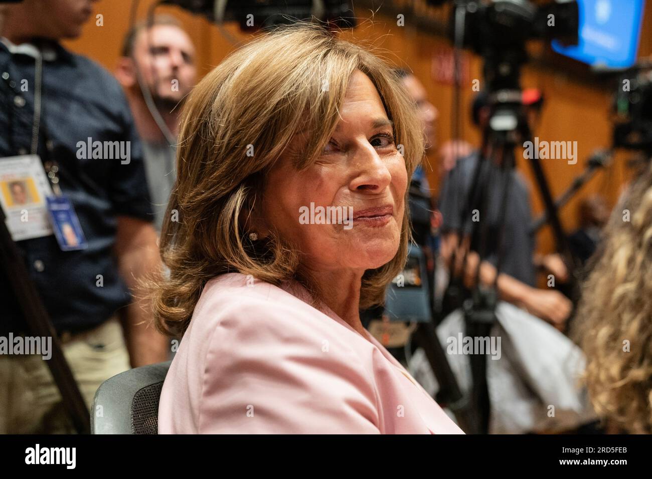 Rikki Klieman attends a public safety announcement by Mayor Eric Adams ...
