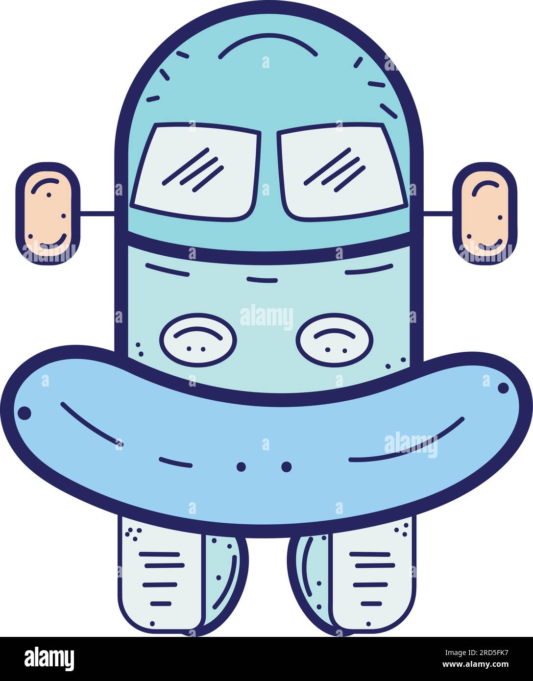 Isolated colored robot toy character sketch icon Vector Stock Vector ...