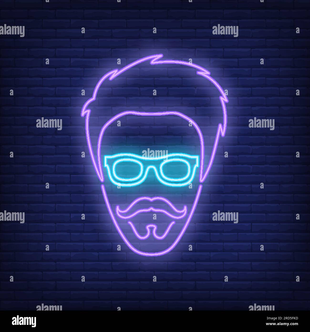 Stylish man face neon sign Stock Vector Image & Art - Alamy