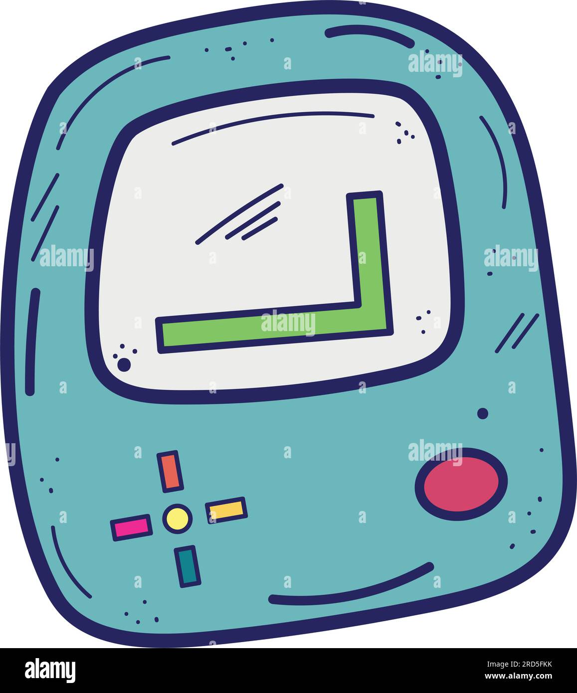 Isolated colored mobile videogame retro console sketch icon Vector ...