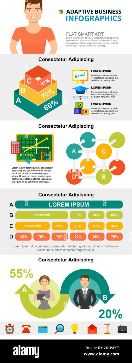 Education and analysis infographic charts set Stock Vector Image & Art ...