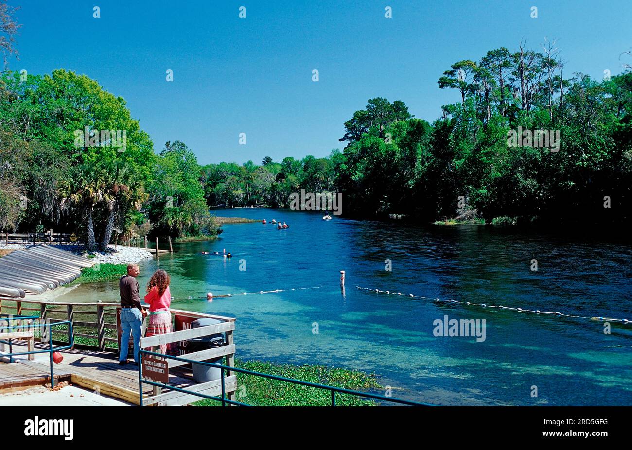 Viewing platform, Rainbow River, Florida, USA Stock Photo - Alamy