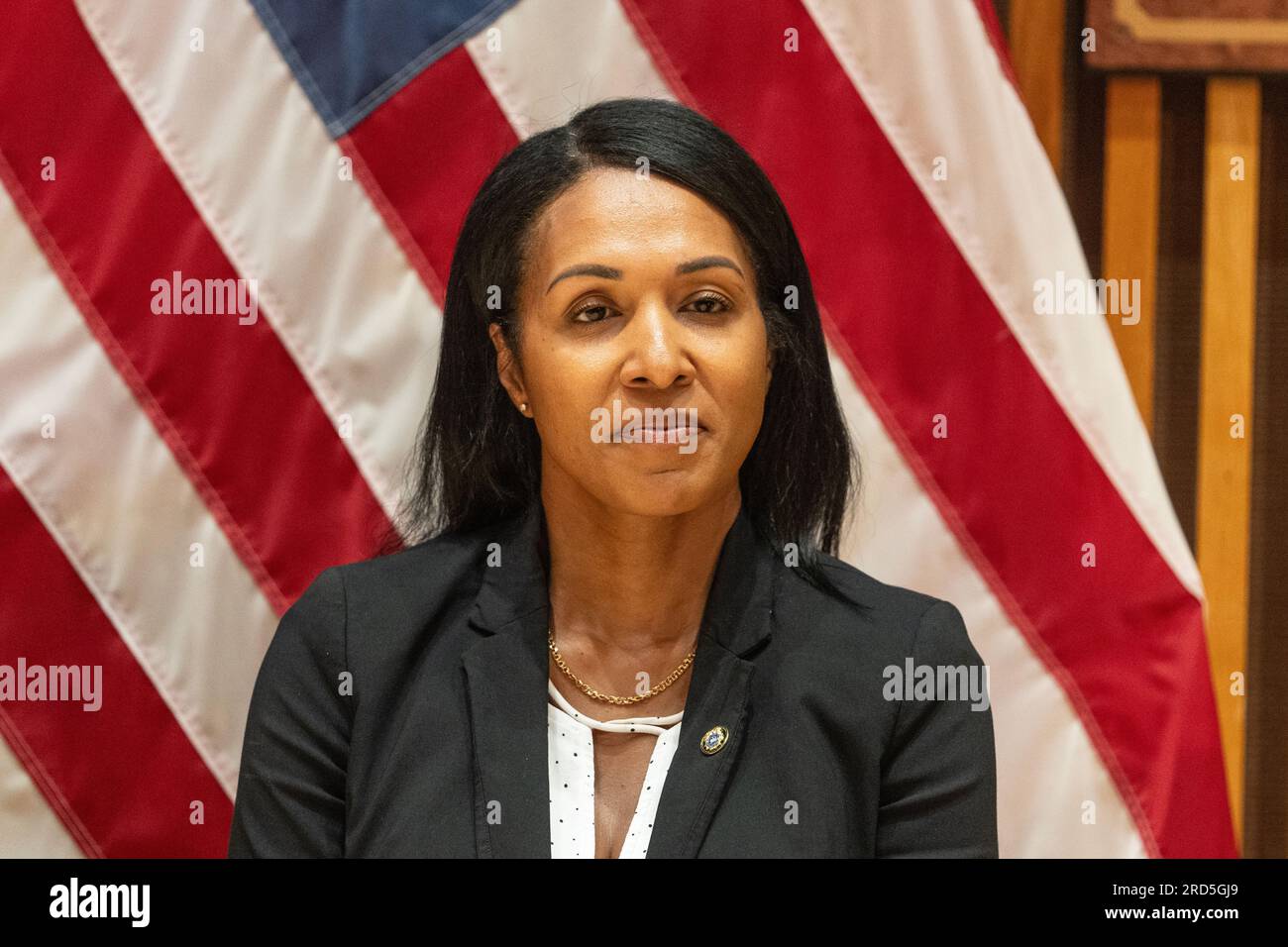 Tania Kinsella attends a public safety announcement by Mayor Eric Adams ...