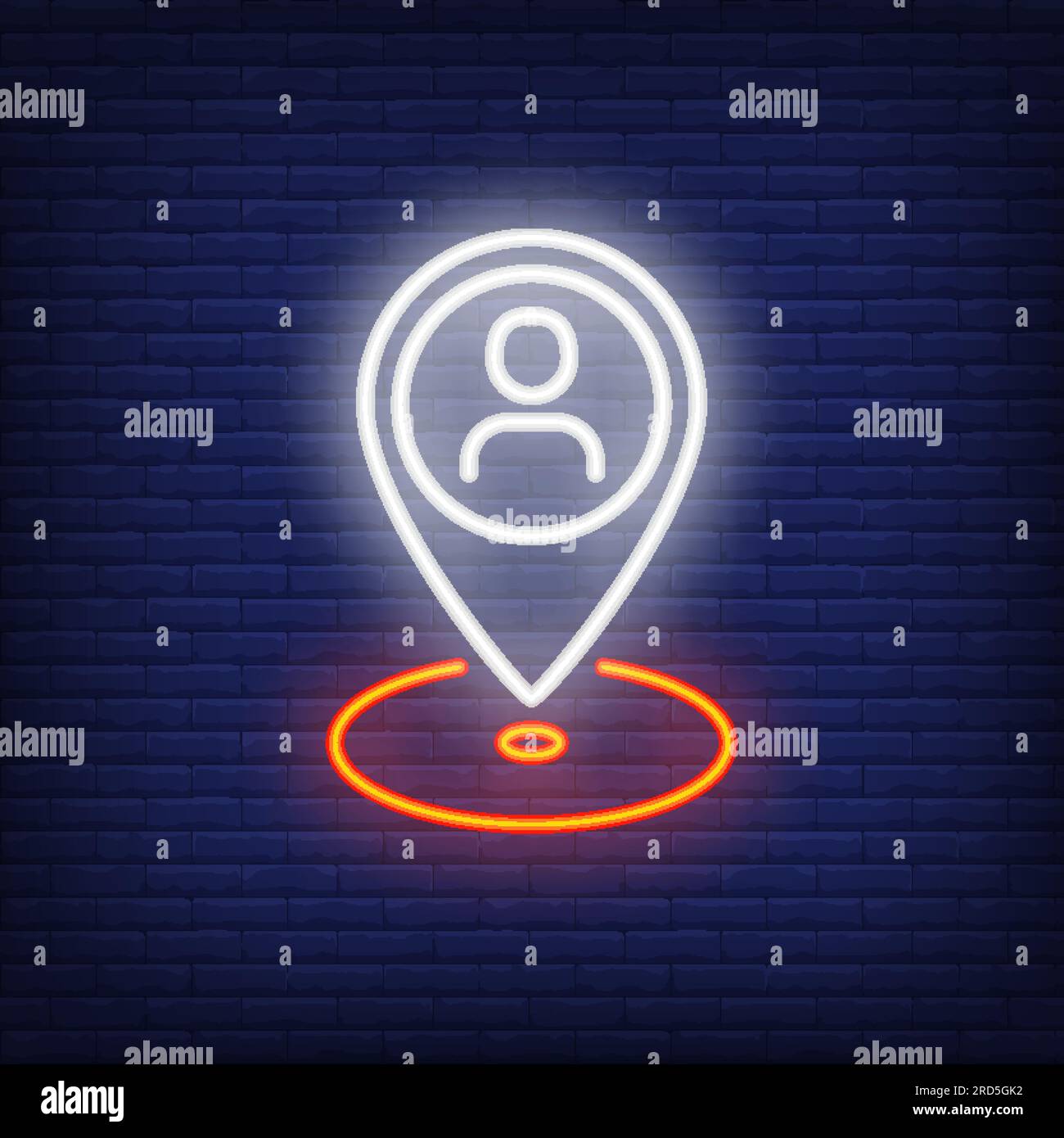 Map pointer with person neon sign Stock Vector Image & Art - Alamy