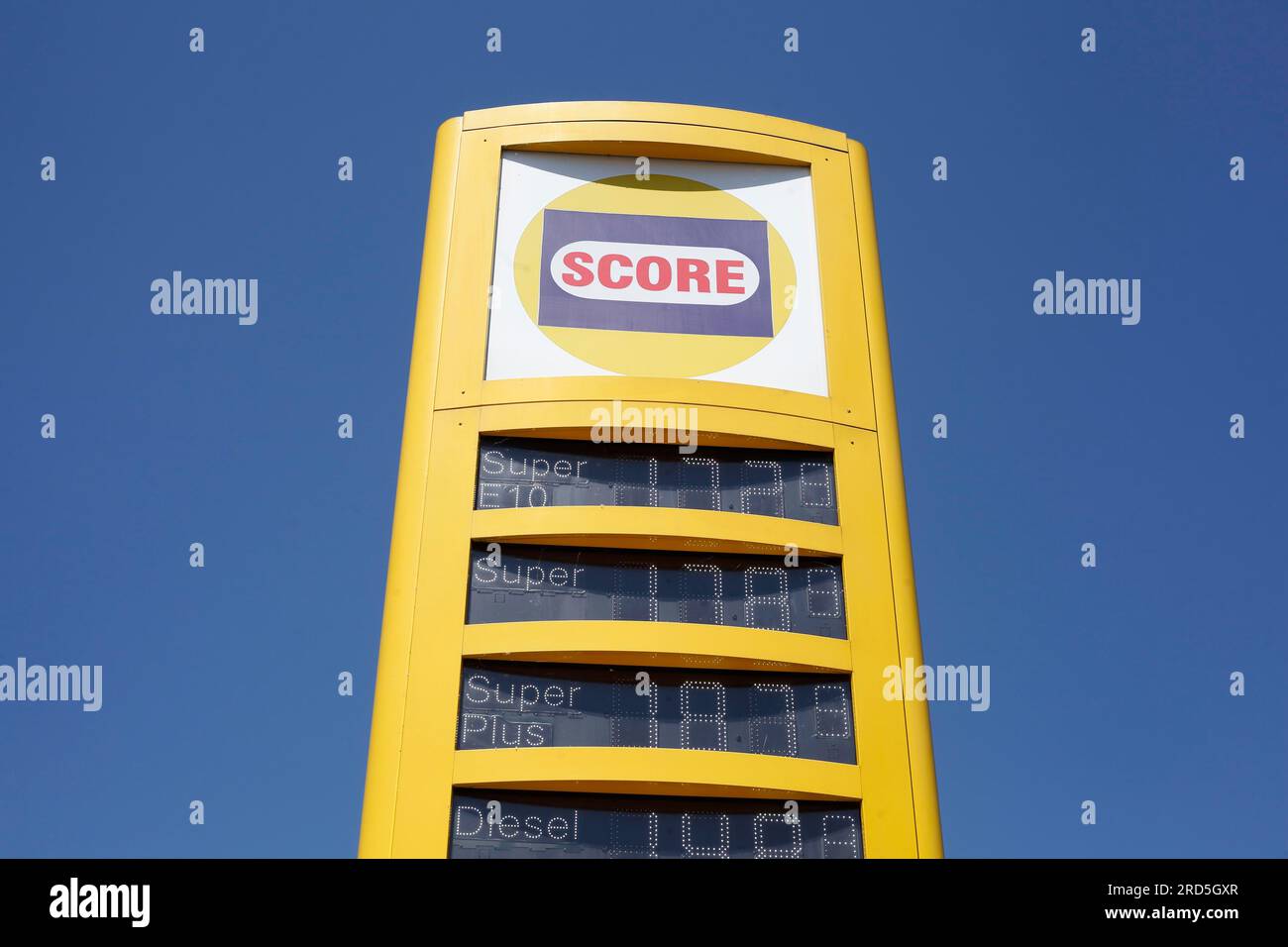 Price board at a Score petrol station, Germany Stock Photo - Alamy