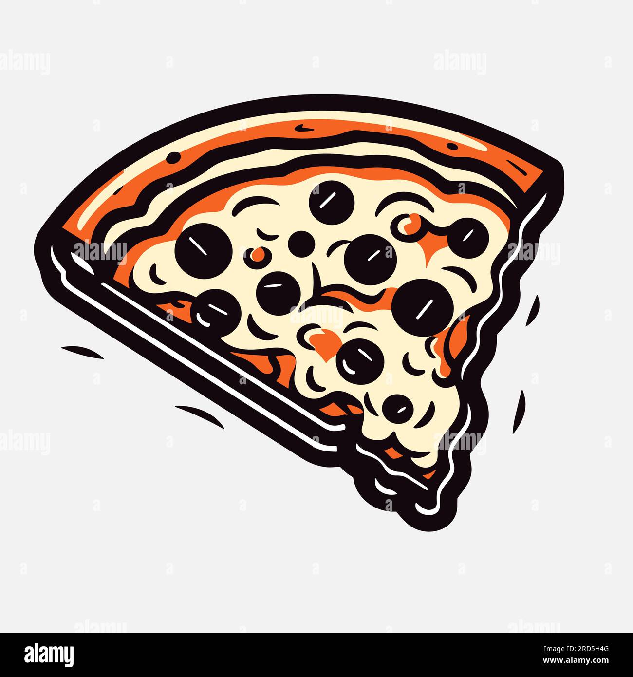 Pizza slice. Vector clip art illustration with simple gradients. All in ...