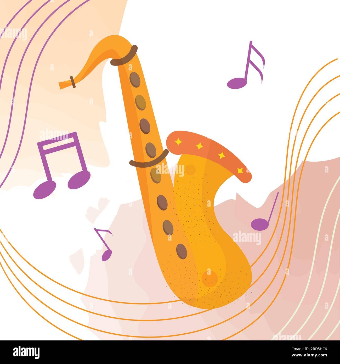 Isolated colored saxophone musical instrument Vector Stock Vector Image ...