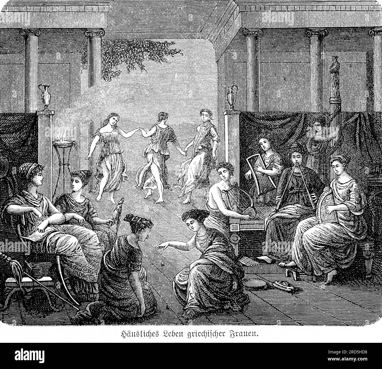 Domestic life of Greek woman, antiquity, Greece, distinguished, room ...