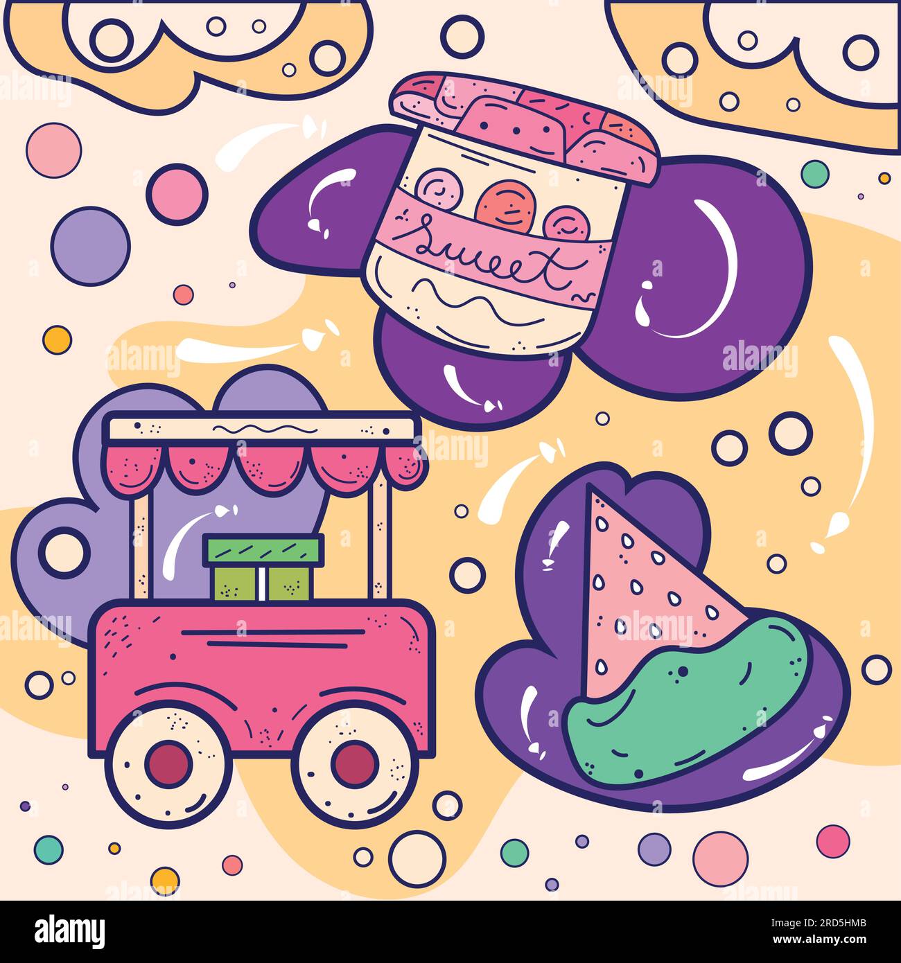 Colored hand drawn illustration background Vector Stock Vector Image ...