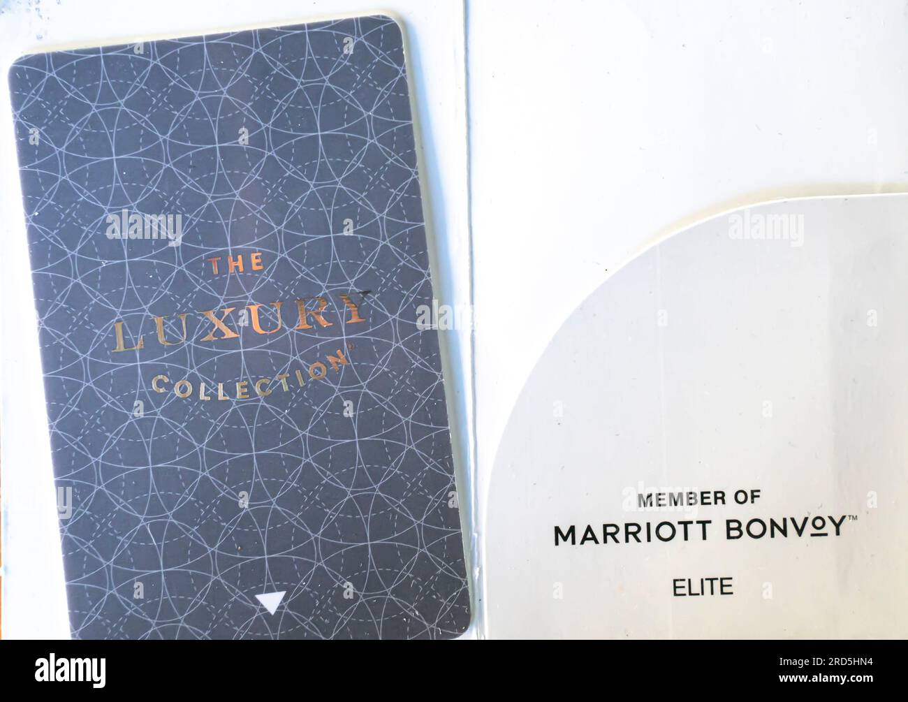 The Luxury collection hotel key card and Marriott Bonwoy folder Stock ...