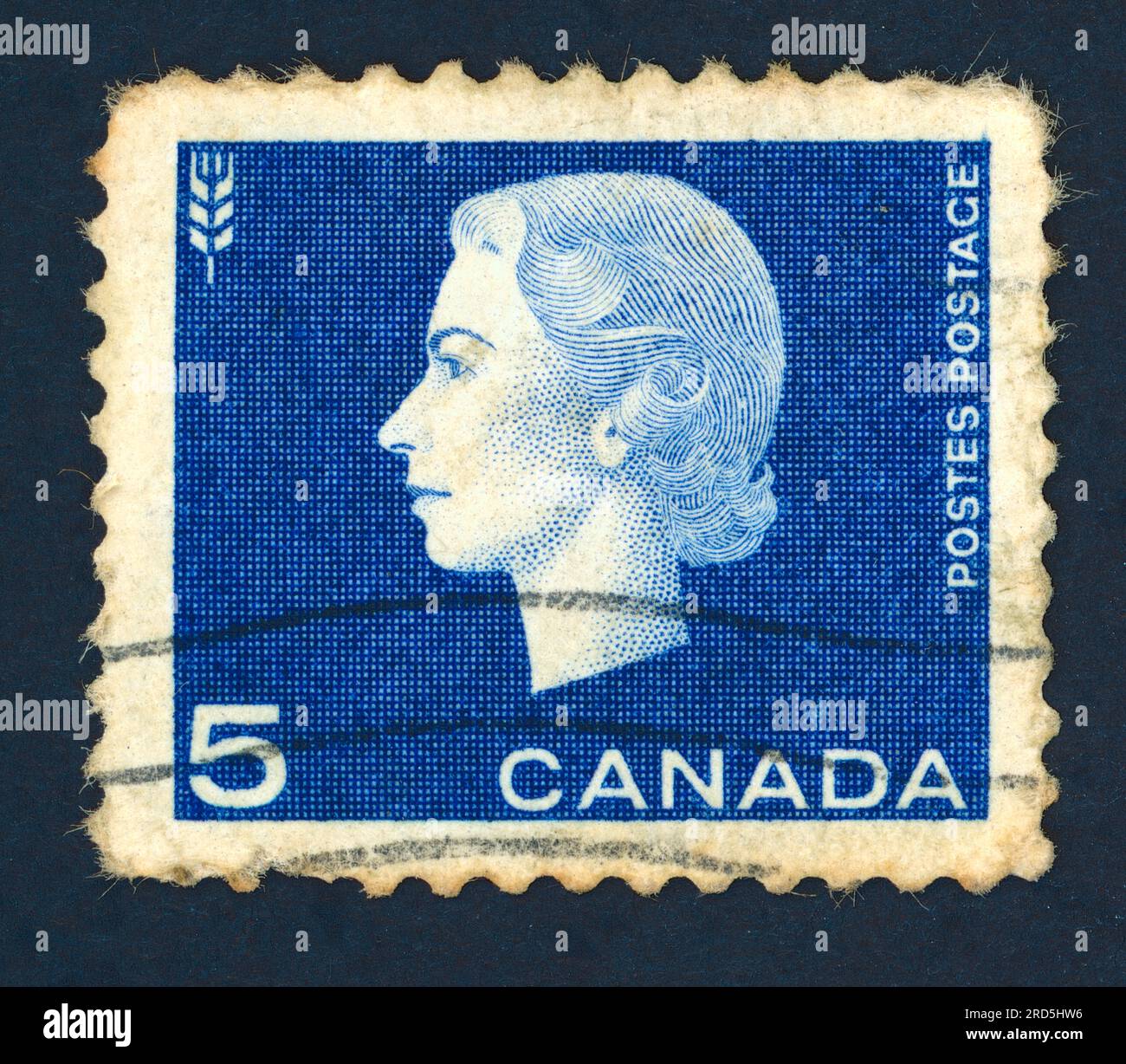 Queen Elizabeth II. Postage stamp issued in Canada in 1960s Stock Photo ...
