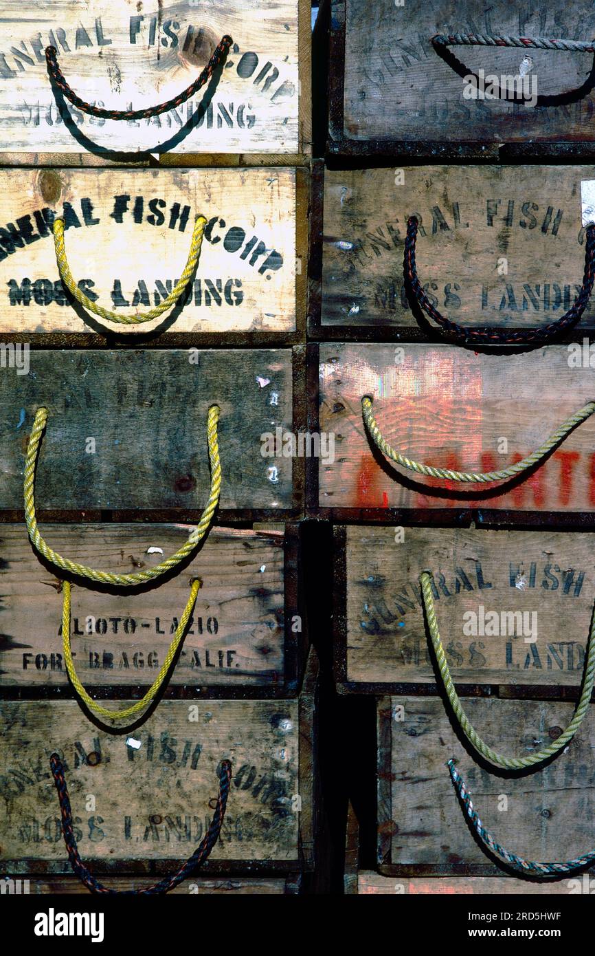 Fish Crates, Fisherman's Wharf, San Francisco, California, USA Stock ...