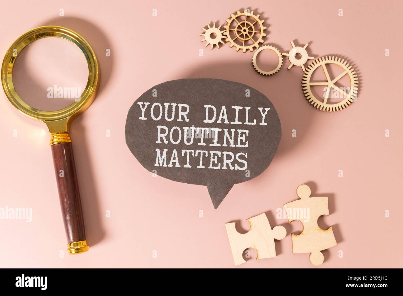 Your daily routine matters, text words typography written on note book ...