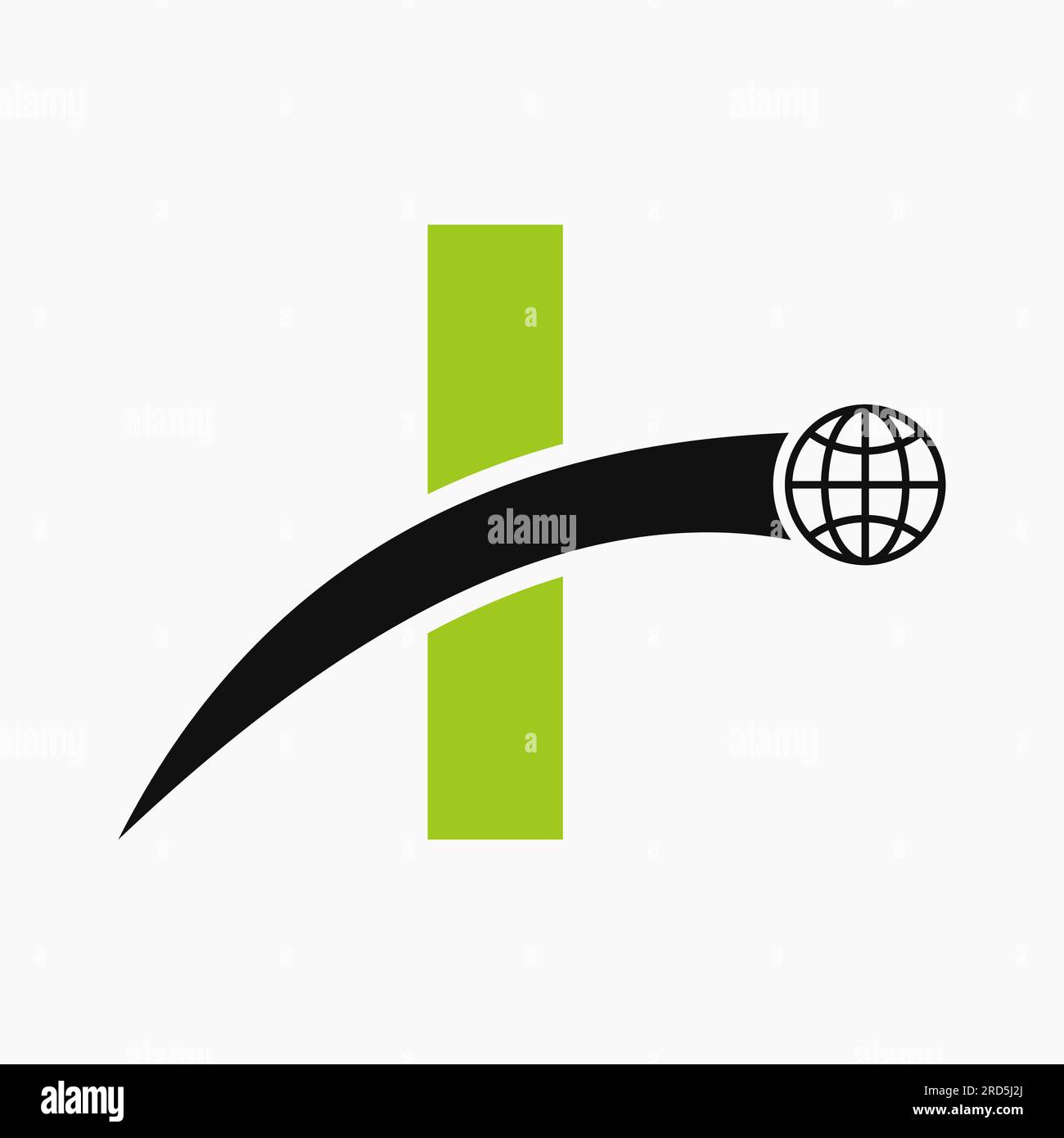 Letter I Logo Concept With Global World Icon Vector Template Stock ...