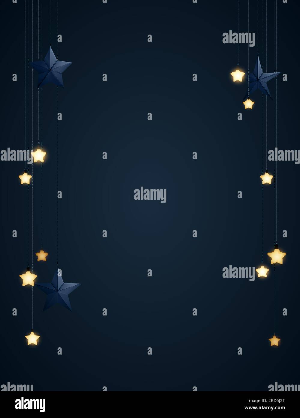Dark blue Christmas background with gold glitter particles and glowing ...