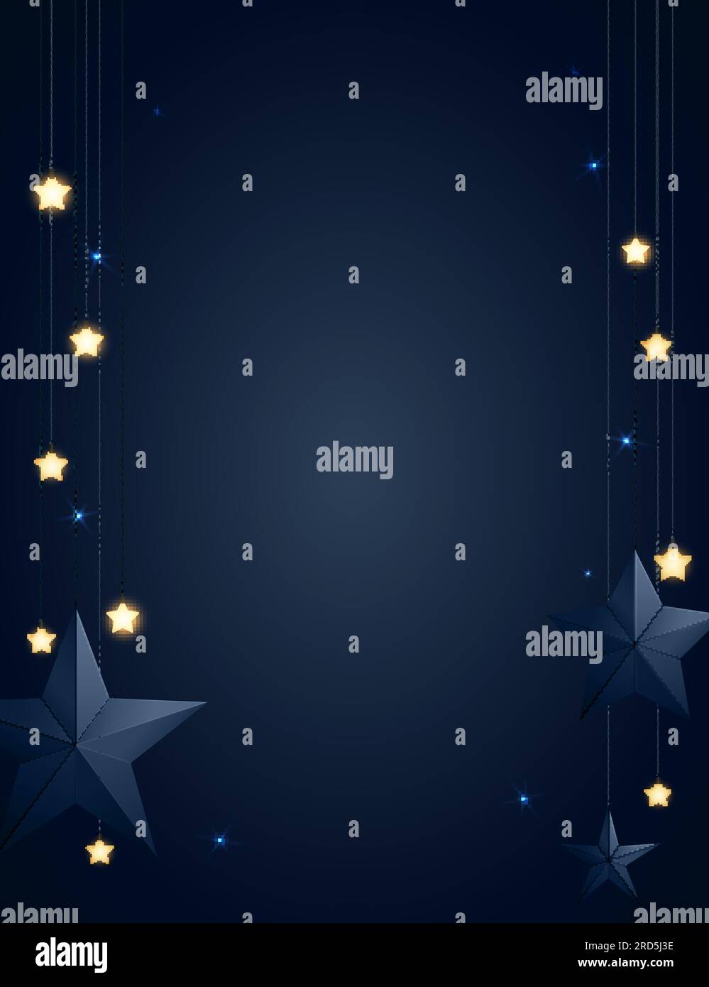 Dark blue Christmas background with gold glitter particles and glowing ...