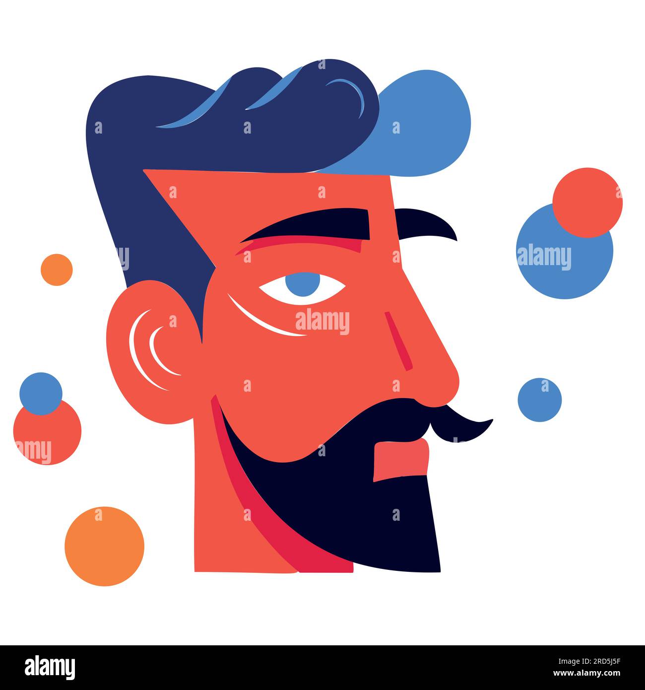 Men beard face side view vector illustration Stock Vector Image & Art ...