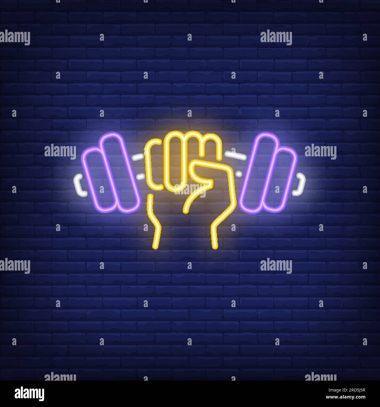 Hand holding dumbbell neon sign Stock Vector Image & Art - Alamy