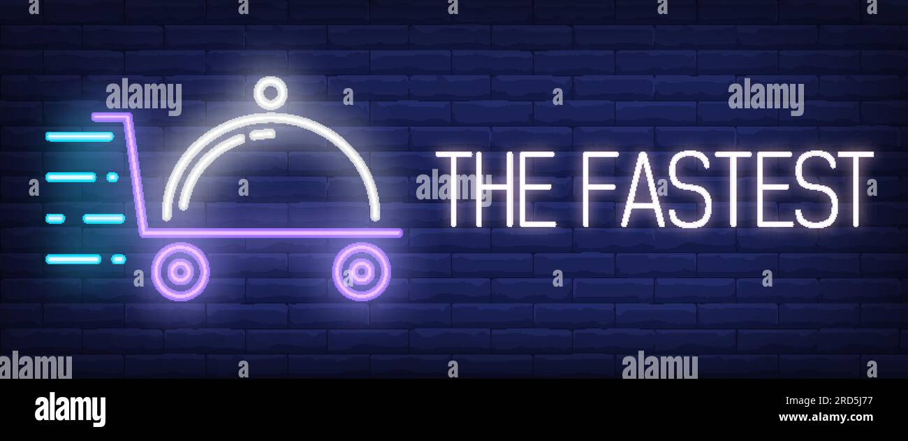 The Fastest sign in neon style Stock Vector Image & Art - Alamy