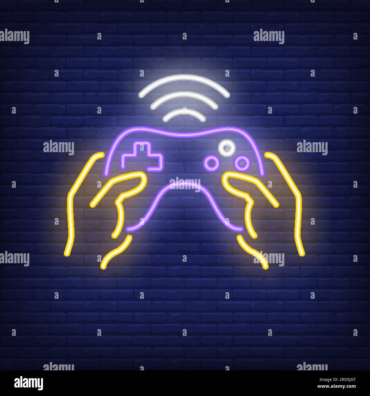 Gamepad hand neon icon Stock Vector Images - Alamy
