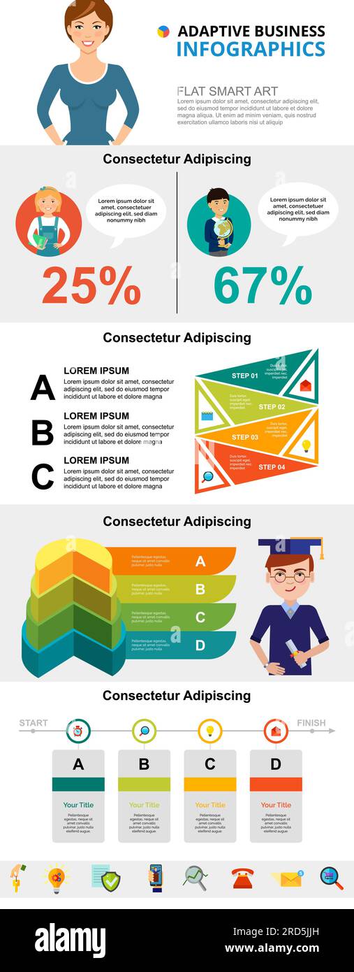 Education and research concept infographic charts set Stock Vector ...