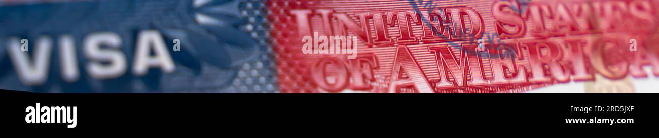 U.S.A. visa stamp in passport. United States of America visa stamp in ...