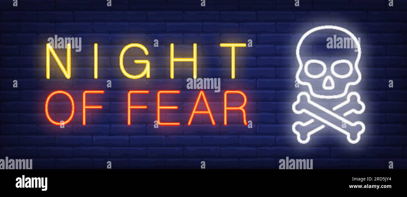 Night of fear neon style banner Stock Vector Image & Art - Alamy