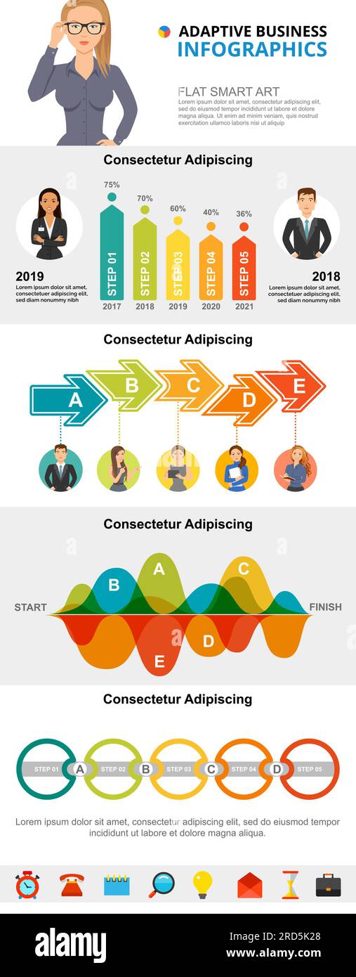 Consulting and marketing infograph charts set Stock Vector Image & Art ...